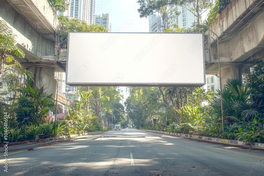 hyper realistic photo of Horizontal blank advertising poster billboard ...