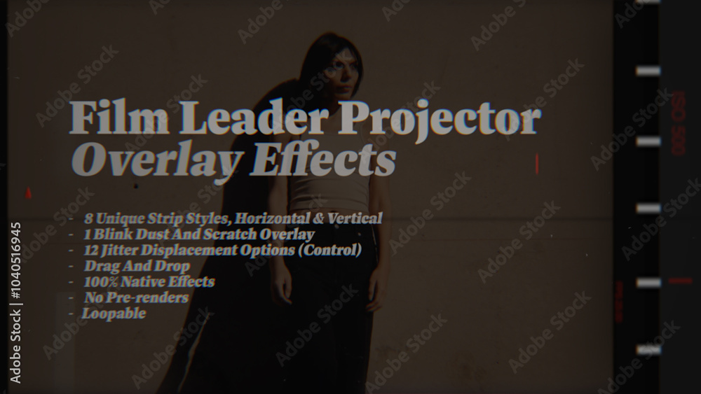 Film Leader Projector Animated Overlay Effects, Organic Film Frame ...