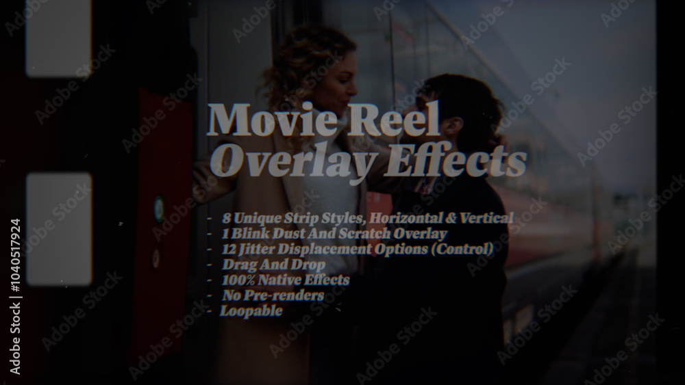 Movie Reel Animated Overlay Effects, Organic Film Frame Jitter Overlays ...