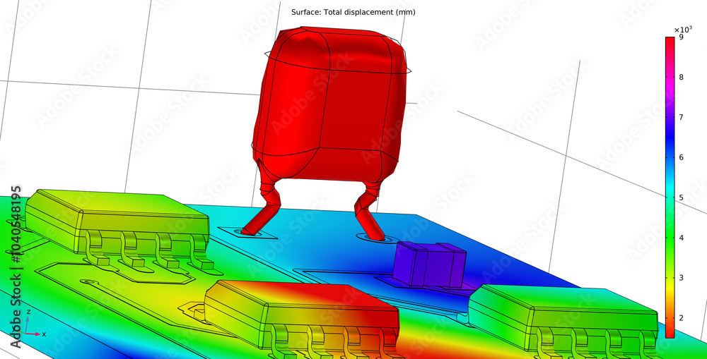 Computer 3d modeling of printed circuit board of electronic device ...