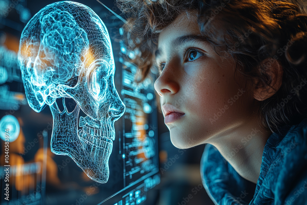 AI helping a student visualize complex scientific concepts, showing the ...