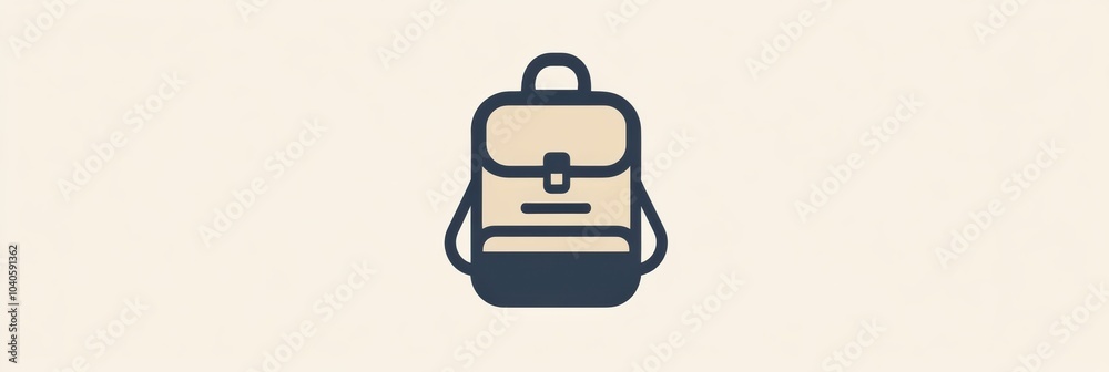 This clean backpack icon with smooth lines symbolizes ready exploration ...