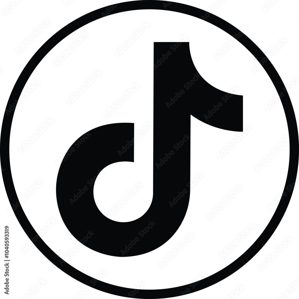 Tik Tok social media logo icons in flat, line. Editorial popular Social ...