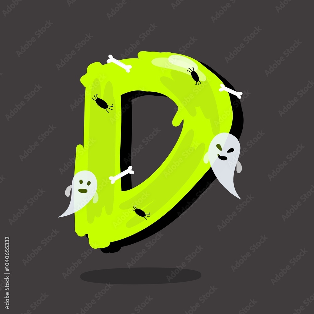 Poster Cartoon Halloween font, evil type, funny scary typeface, spooky ...