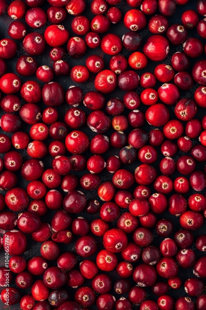 Cranberries texture background, Vaccinium macrocarpon fruits pattern ...