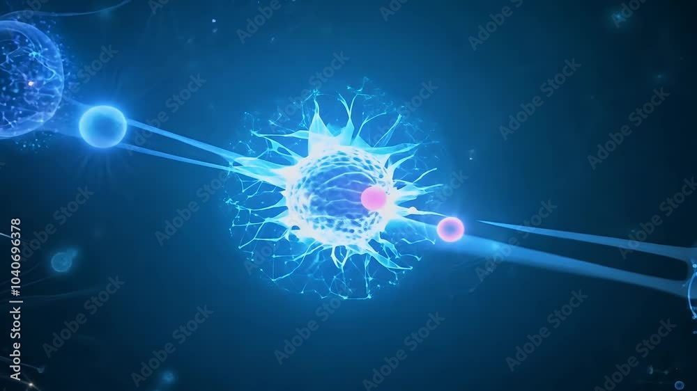 detailed 4K animation synaptic transmission complex processes brain ...