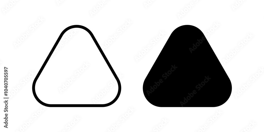 Triangular frame and shape with rounded corners. Outline and silhouette ...