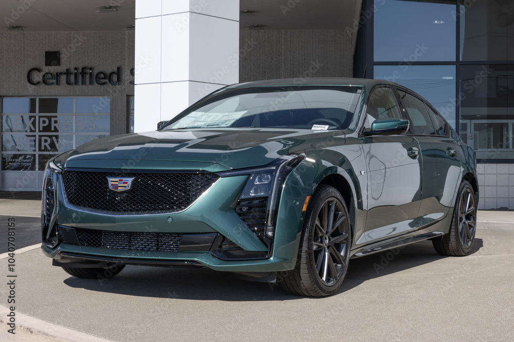 Cadillac CT5 Sport display at a dealership. Cadillac offers the CT5 ...