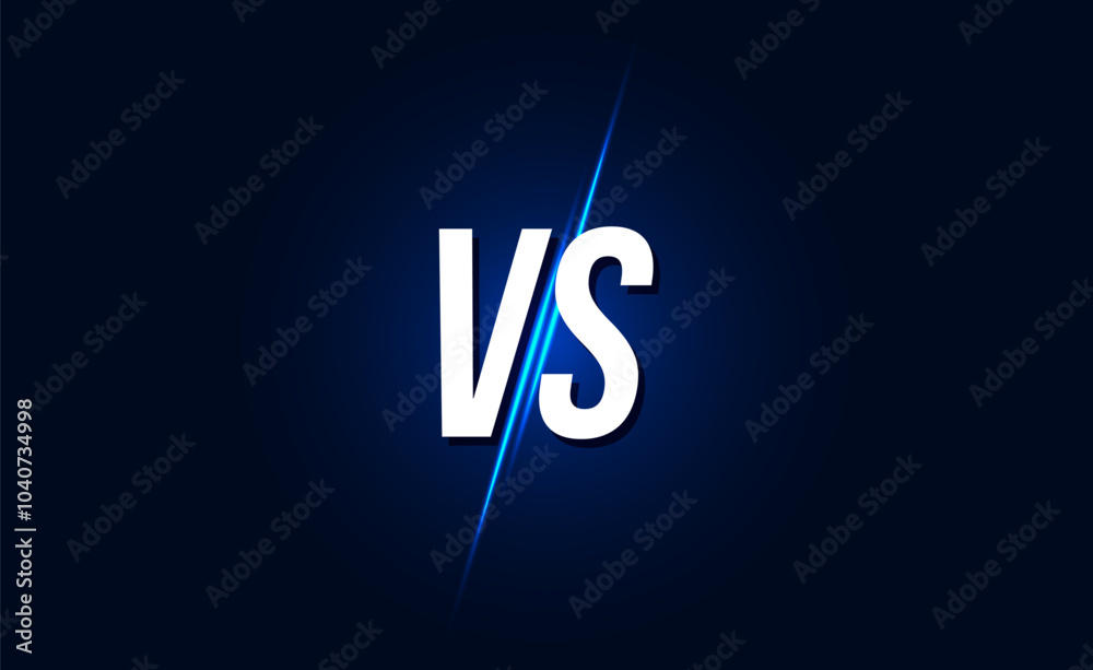 Versus vs screen banner for battle or comparison Versus blue glowing 3d ...