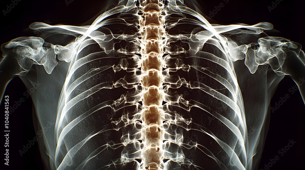 High-Resolution Radiographic X-ray Showcasing Human Chest Anatomy with ...