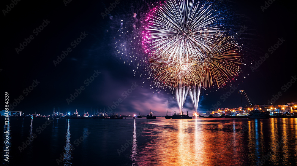 Foto de Penghu Fireworks Festival, colorful huge fireworks explode in ...