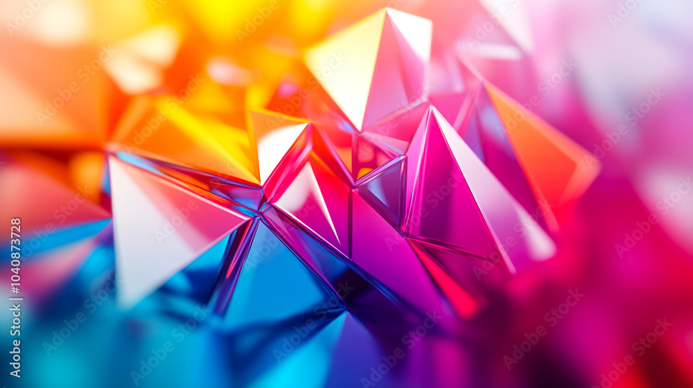 abstract 3D background featuring vibrant geometric shapes in various ...