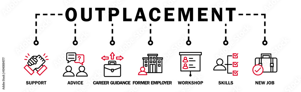 Outplacement banner web icon vector illustration concept with icon of ...
