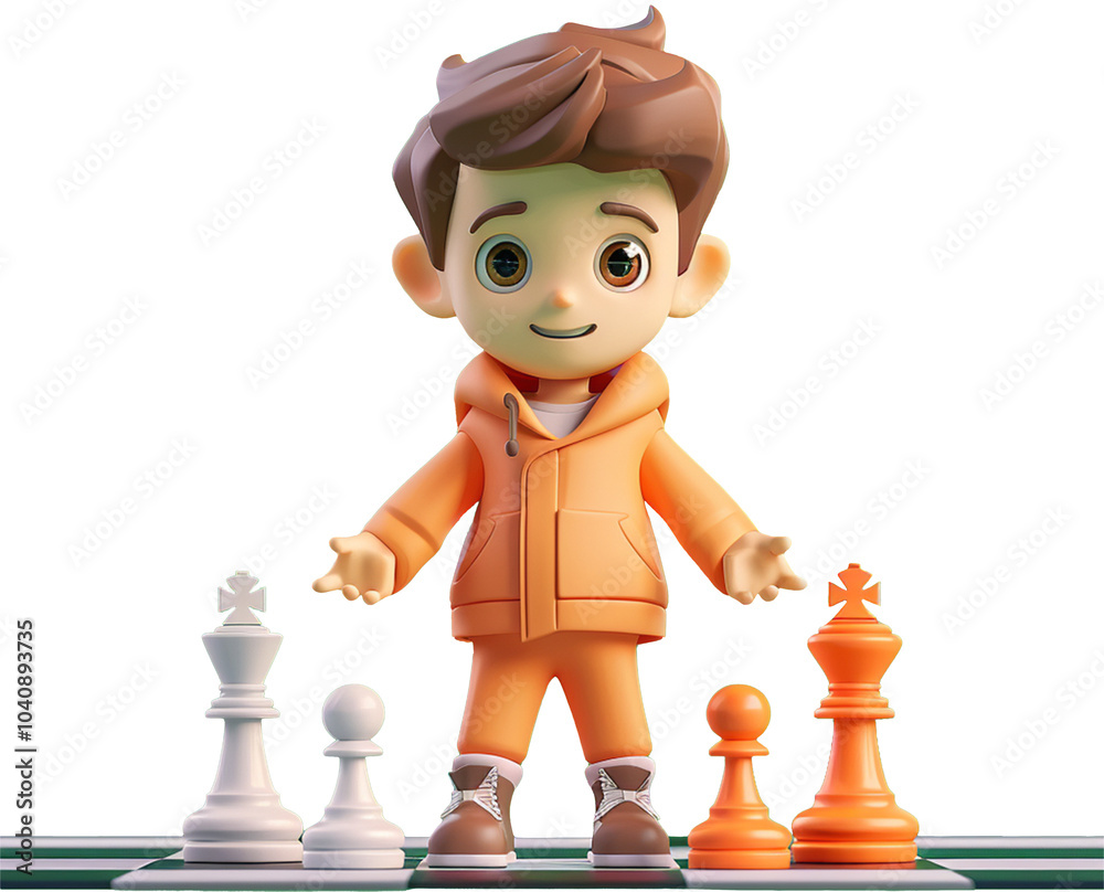 3D character chess player, full body, wearing athlete uniform, Stock ...