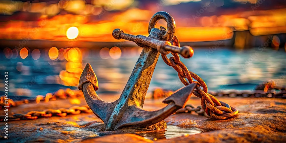 Macro Photography of Nautical Anchor with Detailed Texture and Colorful ...