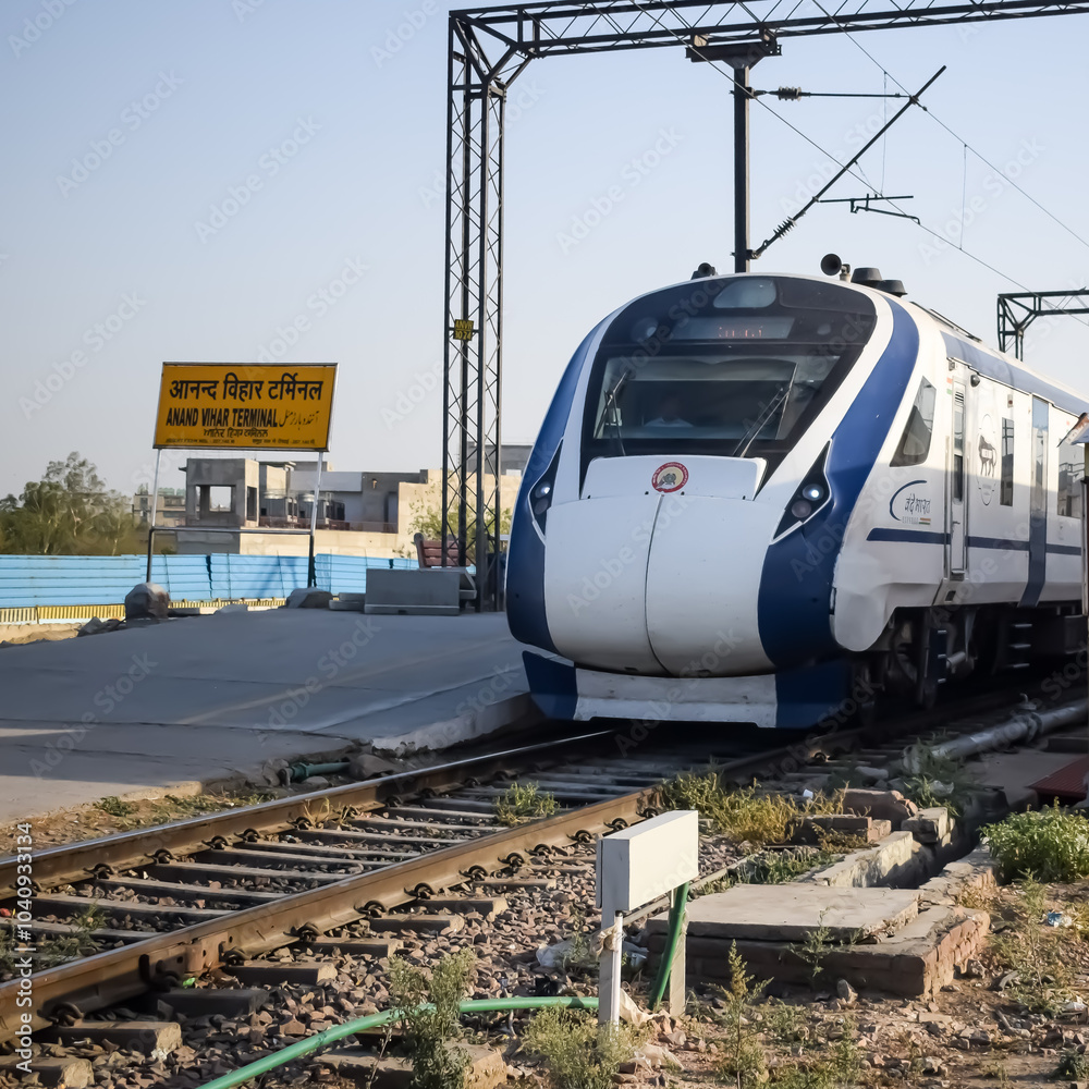 Delhi, India, June 09 2024 - Vande Bharat Express train going from ...