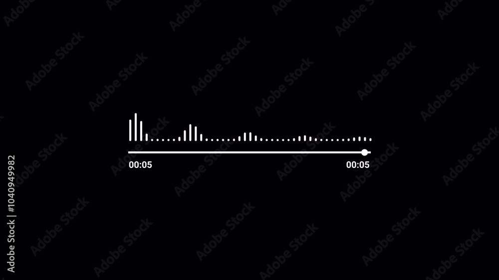 60 seconds Audio waveform spectrum animation with transparent ...