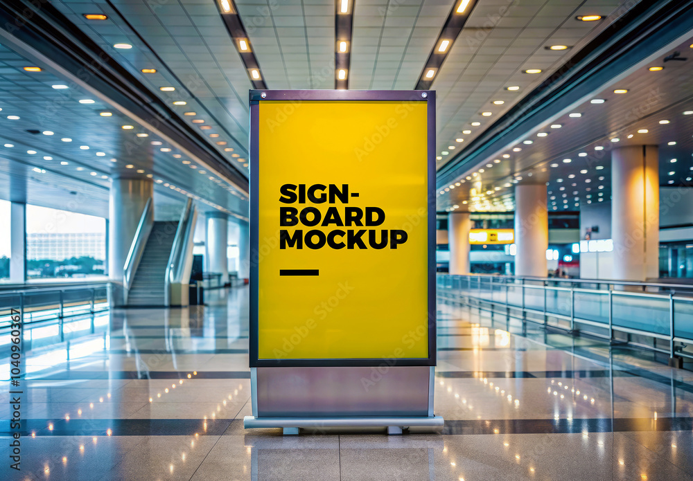 Airport Signboard Mockup Template Stock Template | Adobe Stock
