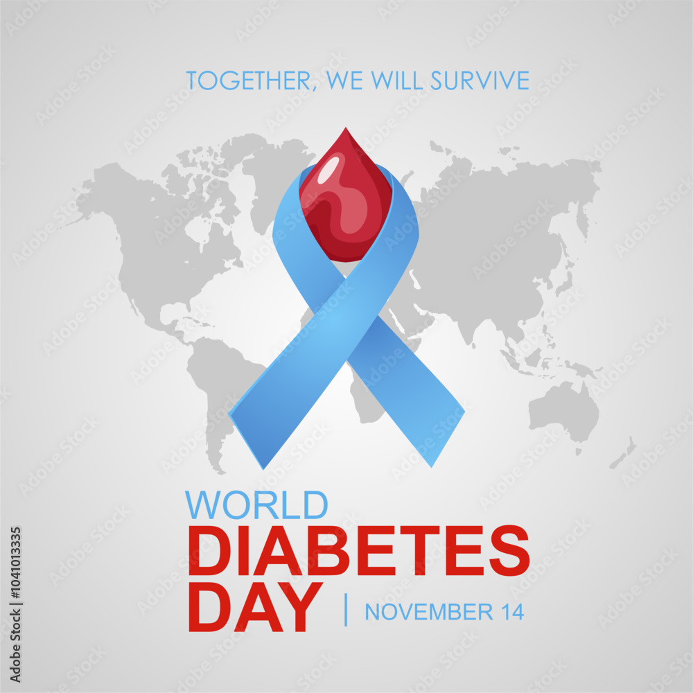World Diabetes Day 14th November 2024 Background Design with Blue ...