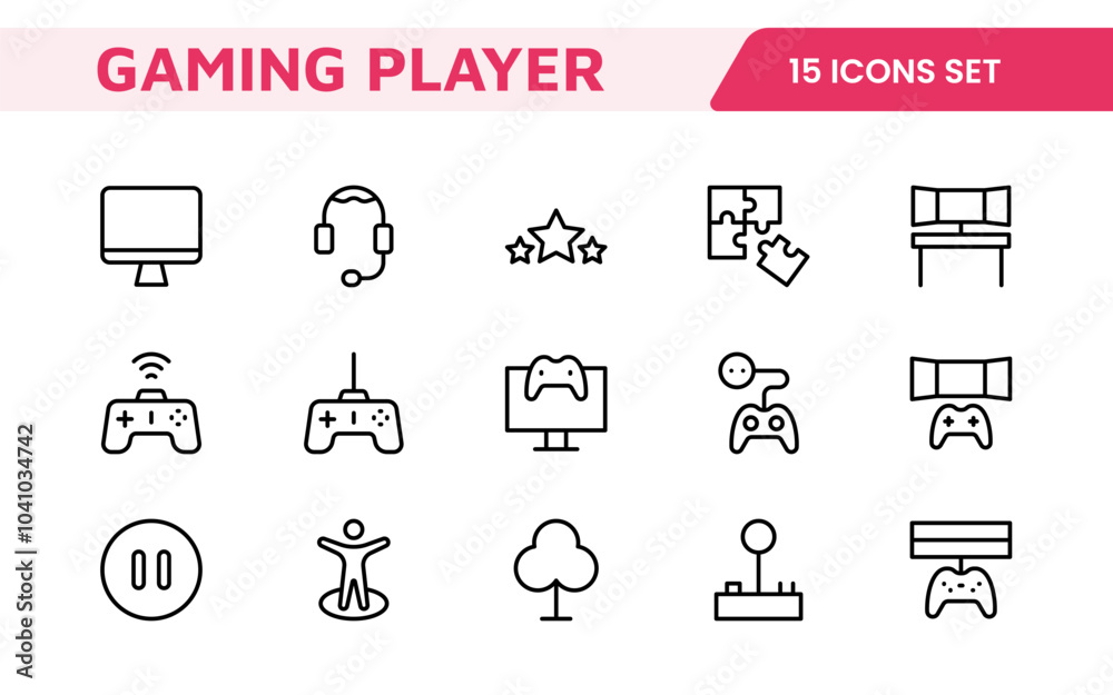 Vetor de Gaming Icon Set. Vibrant and dynamic icons for game design ...