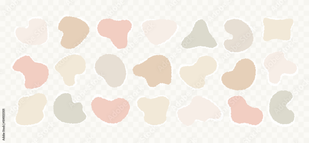 Torn paper pieces for collage. Blush light brown pinkish color palette ...