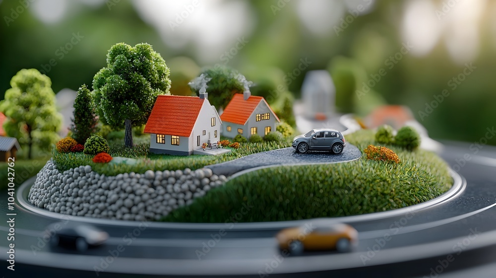 Innovative 3D of a sustainable eco friendly city with modern green ...