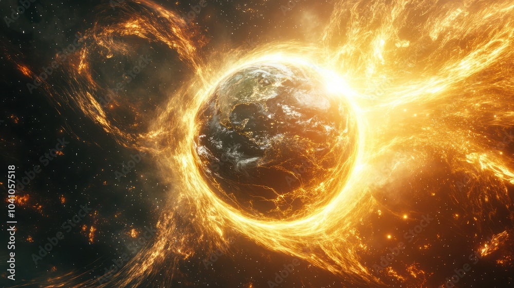 Earth's magnetic field. Sun-Earth connection space weather. Blasts of ...