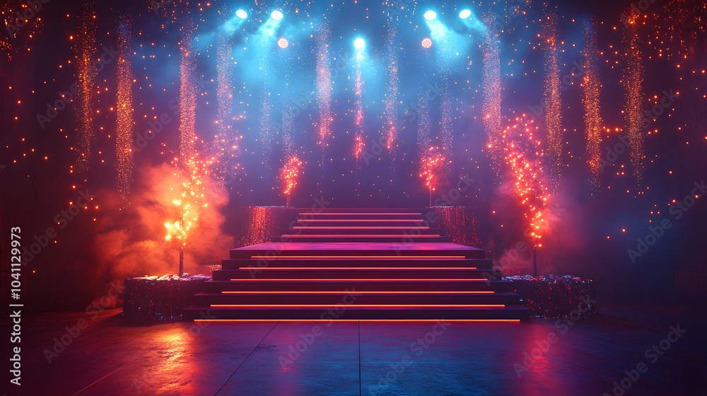 A Festive Background for an Online Live Broadcast Featuring Spectacular ...