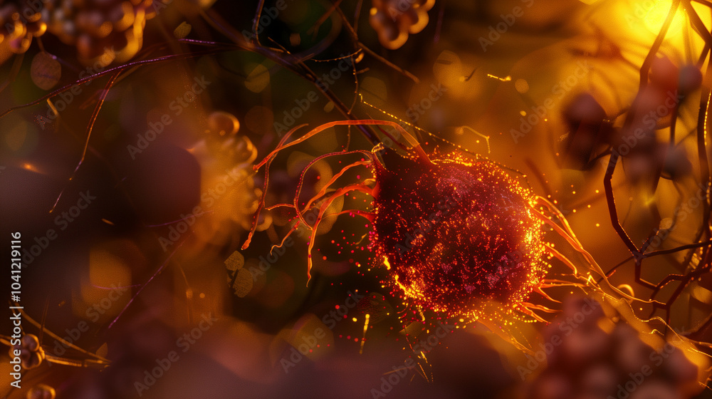 Microscopic View of a Cell Undergoing Apoptosis, Showcasing a Shrinking ...