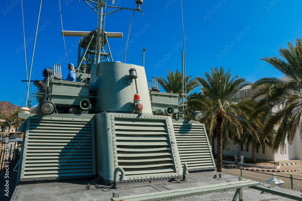 Muscat, Oman - April 10, 2024: Exploring historical military vehicles ...