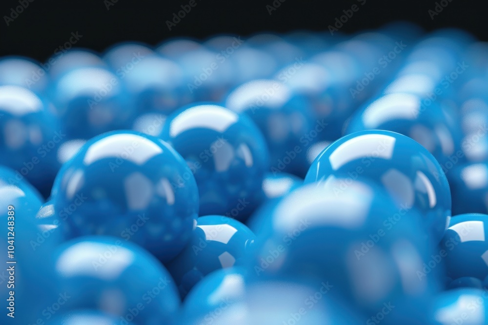Blue Spheres Arrangement, a captivating 3D composition of glossy blue ...