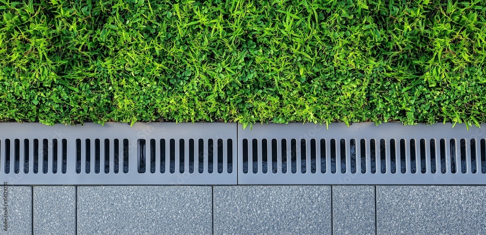 Rainwater storm control system for water management in a city park. Top ...