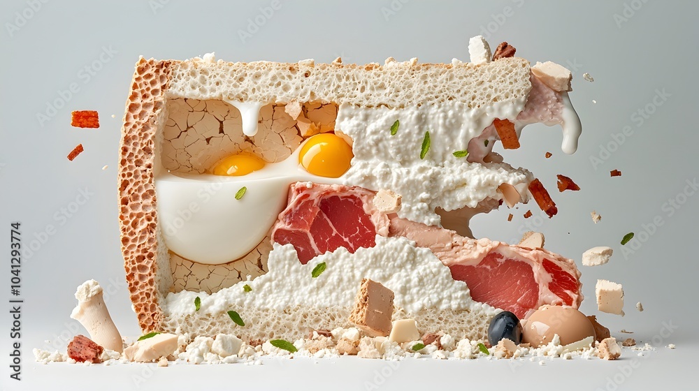 Cross section Visualization of Milk Fat in Carton Packaging Displaying ...