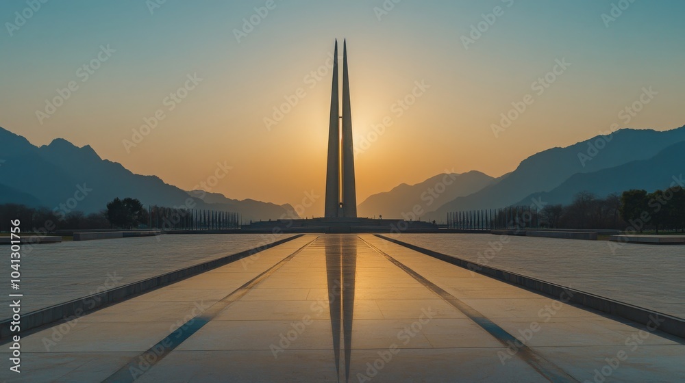 Quaid's Monument in Islamabad, Pakistan Stock Illustration | Adobe Stock