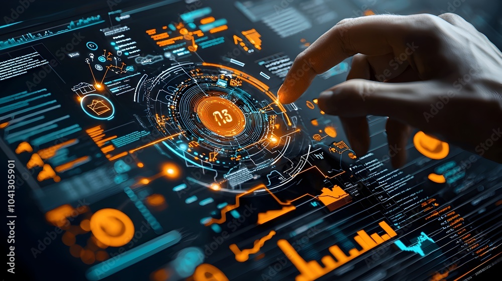 Layered cross section of a comprehensive financial data dashboard ...