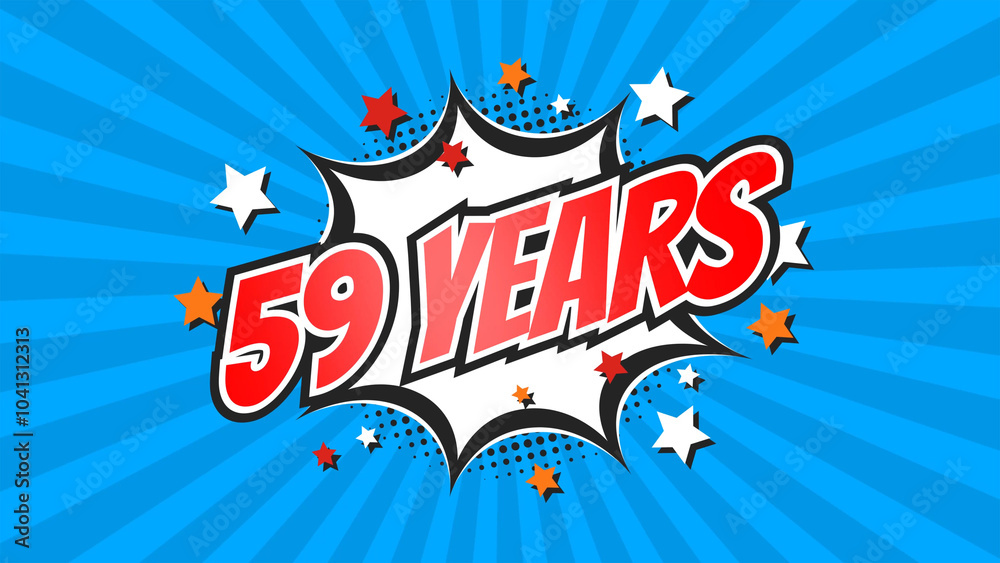 Celebratory animation for 59th fifty-ninth anniversary - 59 fifty-nine ...