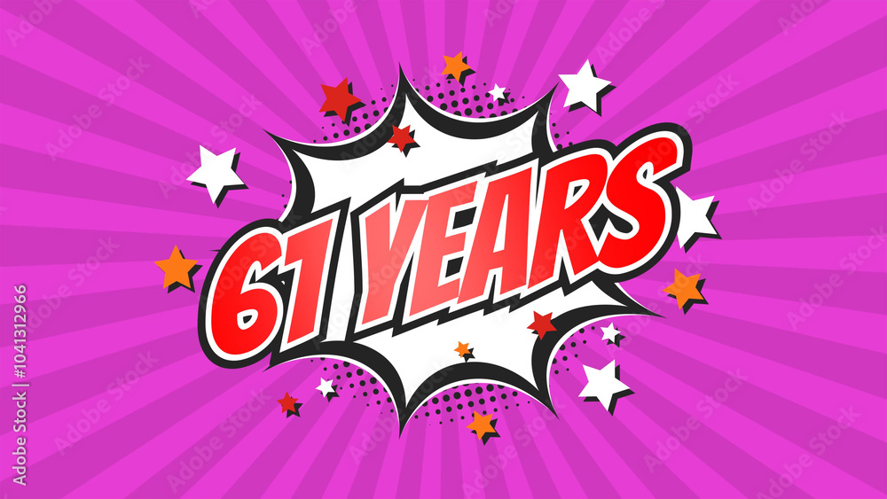 Celebratory animation for 61st sixty-first anniversary - 61 sixty-one ...