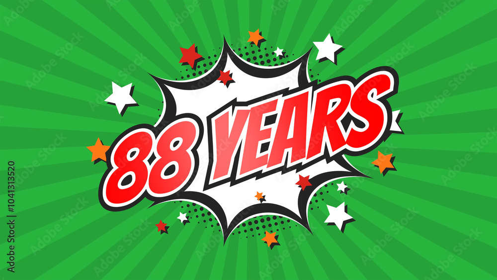Celebratory animation for 88th eighty-eighth anniversary - 88 eighty ...
