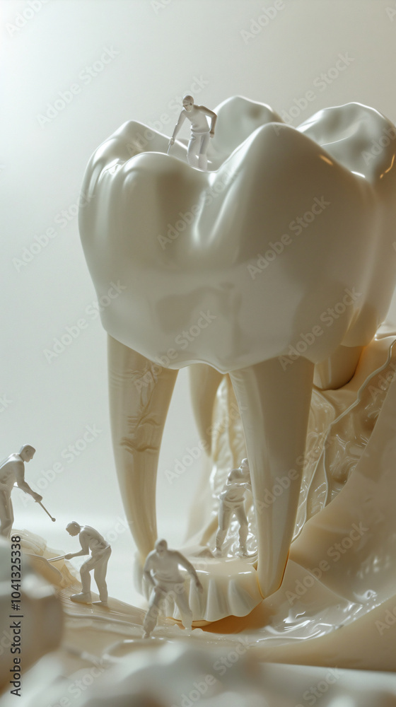 Miniature Walker giant tooth Climb surreal concept art structure 3D ...