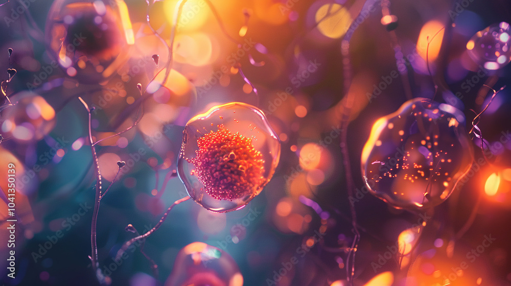 Microscopic view of a cell undergoing apoptosis, with visible shrinking ...