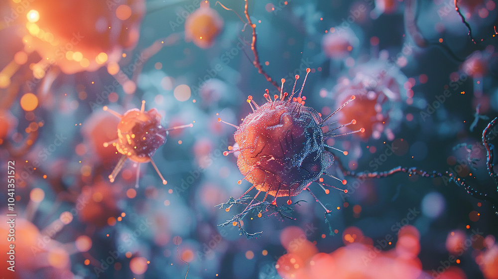 Microscopic view of a cell undergoing apoptosis, with visible shrinking ...