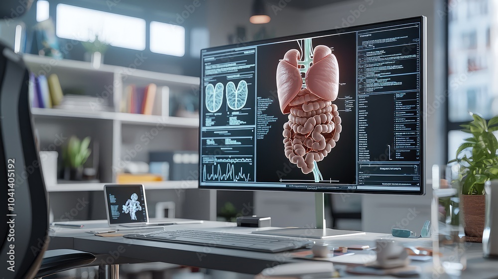 Realistic 3D Model of Human Digestive System Stock Illustration | Adobe ...
