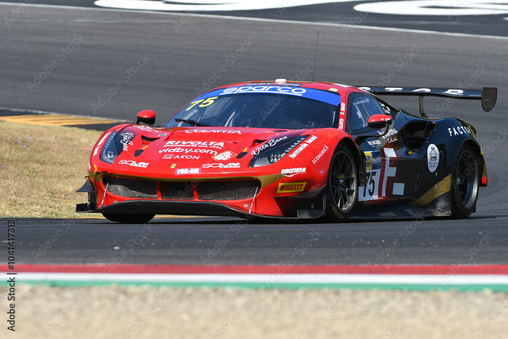 Scarperia, Italy - August 23th 2024: Ferrari 488 GT3 of team DOUBLE TT ...
