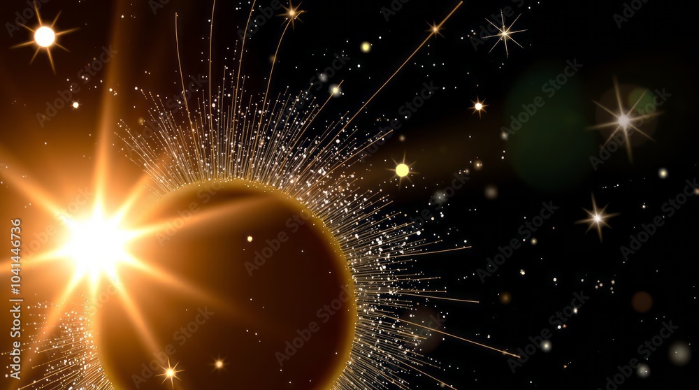 Sun particles sparks with lens flare effect on transparent background ...