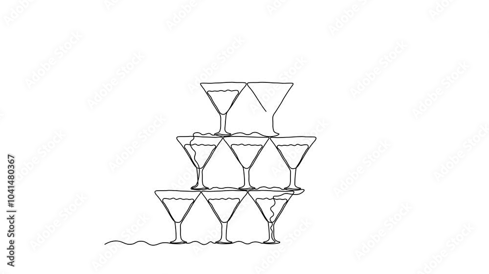 slide of champagne, a fountain of champagne, pyramid of champagne ...