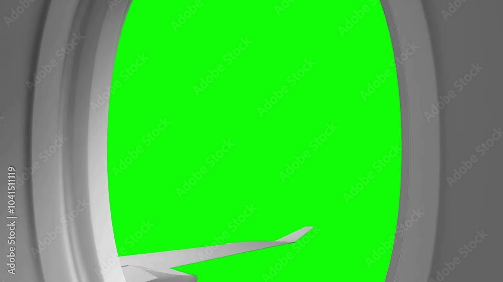Aeroplane inside window animation green screen background 4k video ...