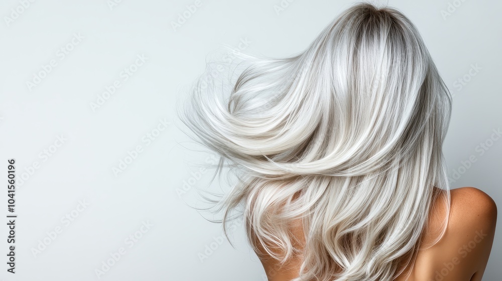 A mesmerizing image of a woman with flowing silver hair cascading down ...