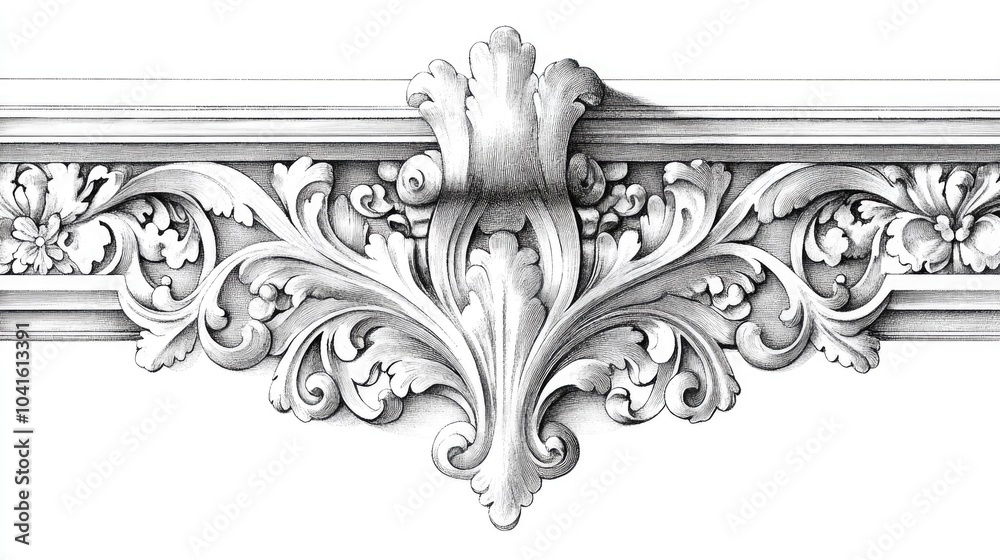 Line art illustration of T Forms border design prominently features ...