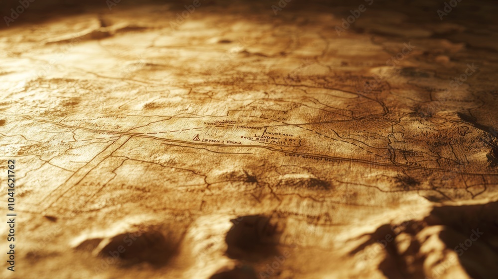 Vintage Wild West Map with Hand-Drawn Trails and Landmarks under ...