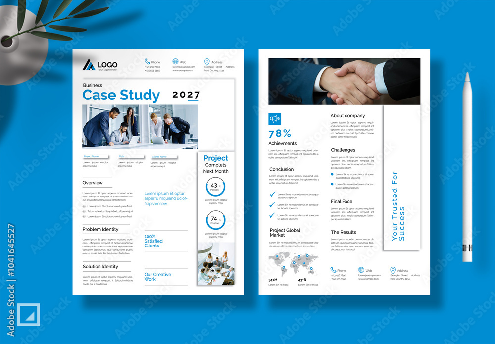 Case Study Layout Stock Template | Adobe Stock